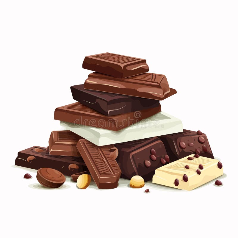 Stack of Different Chocolate Vector Flat Isolated Illustration Stock ...