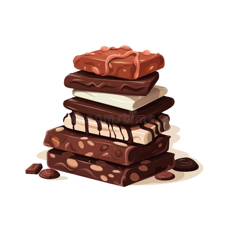 Stack of Different Chocolate Vector Flat Isolated Illustration Stock ...