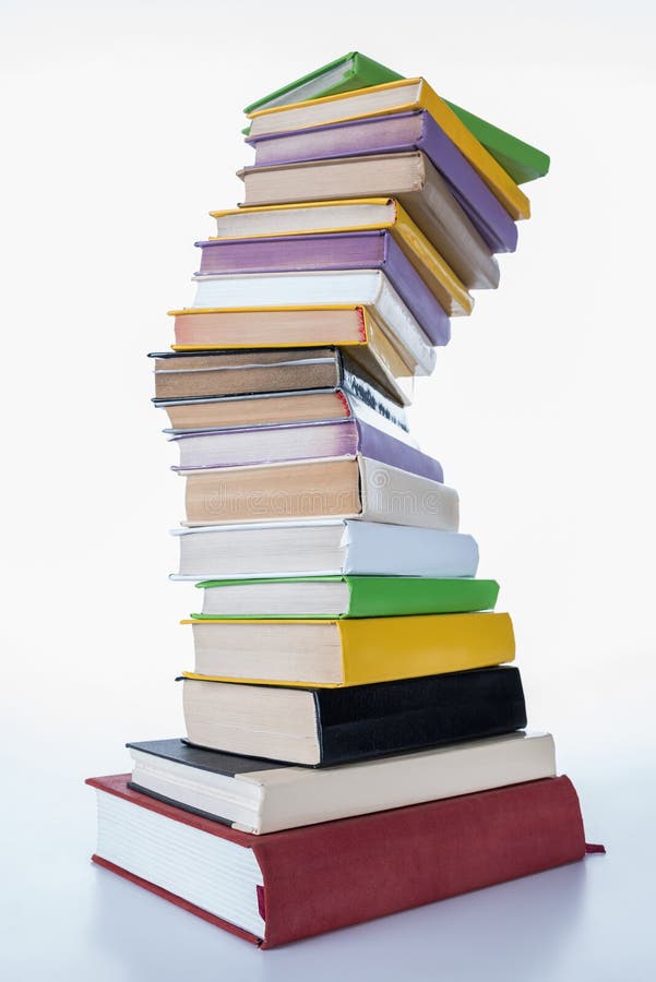 Stack of Different Colored Books Stock Photo - Image of stack, reading ...