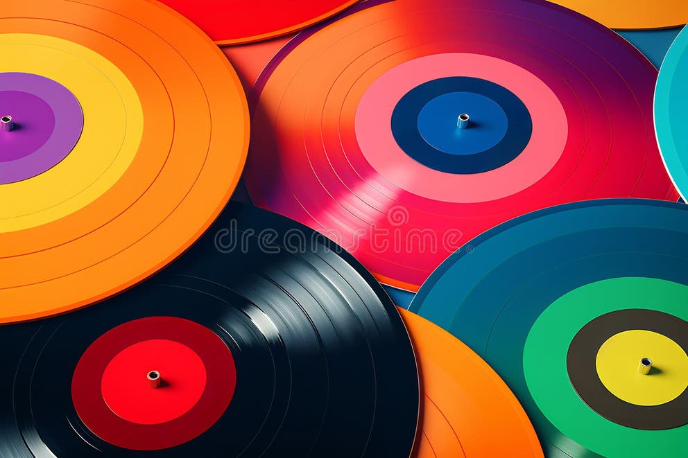 Stack of Different Colored Records Stock Image - Image of assortment ...