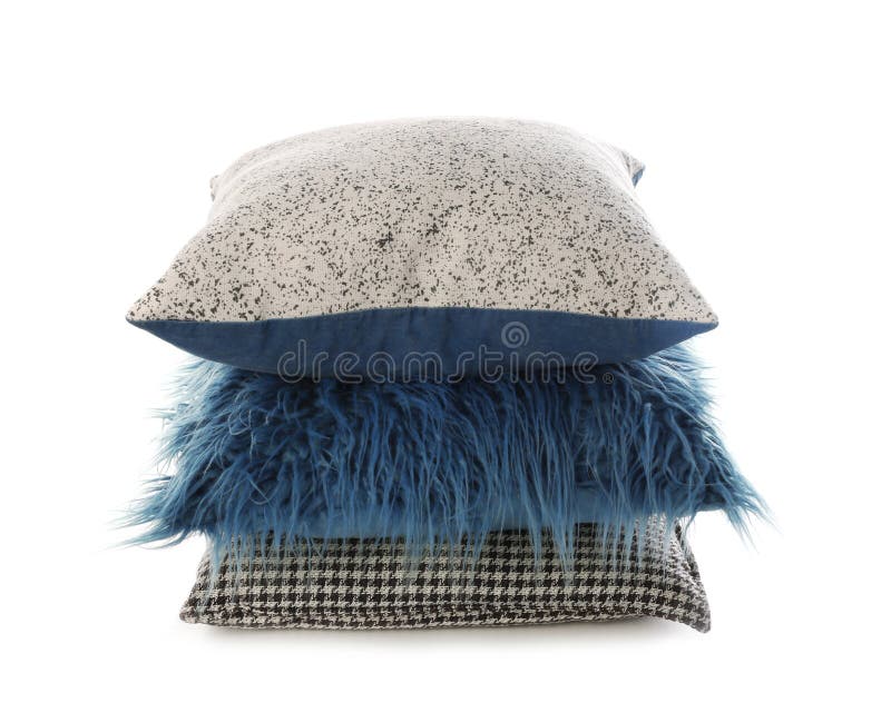 Stack of Different Colorful Pillows Stock Image - Image of material ...