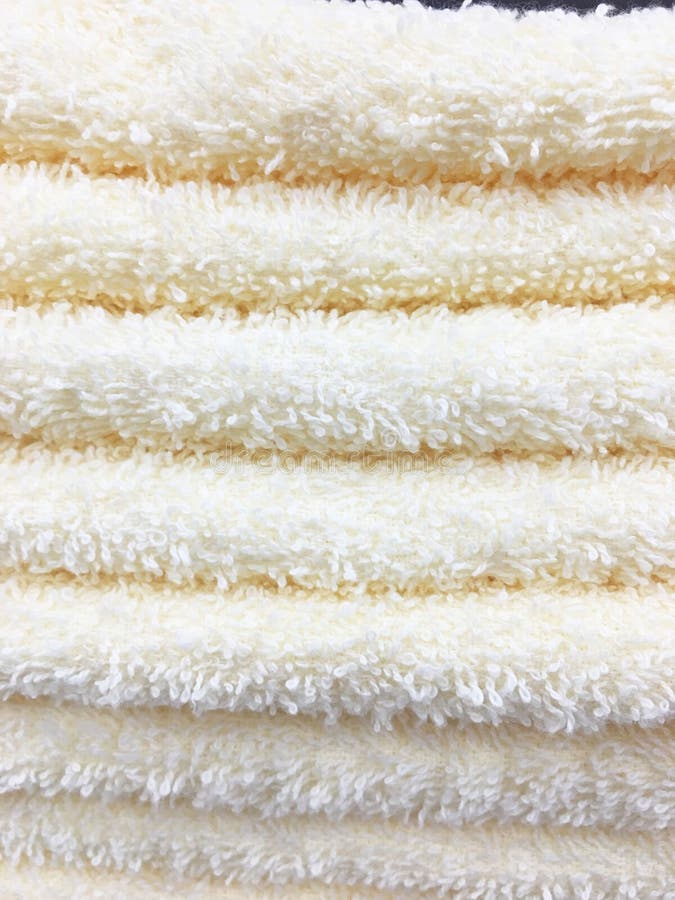 Stack of Different Cream Towel Stock Photo - Image of material, fresh ...