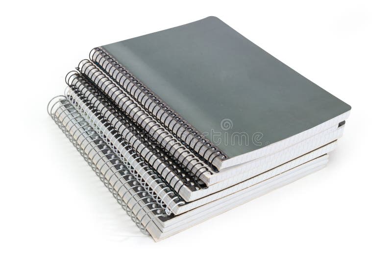 Stack of the Different Exercise Books with Wire Spiral Binding Stock ...