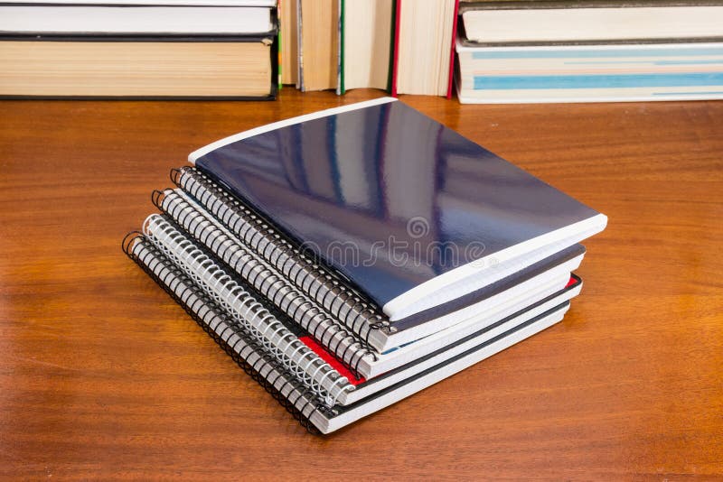 Stack Different Exercise Books Wire Spiral Binding Stock Photos - Free ...