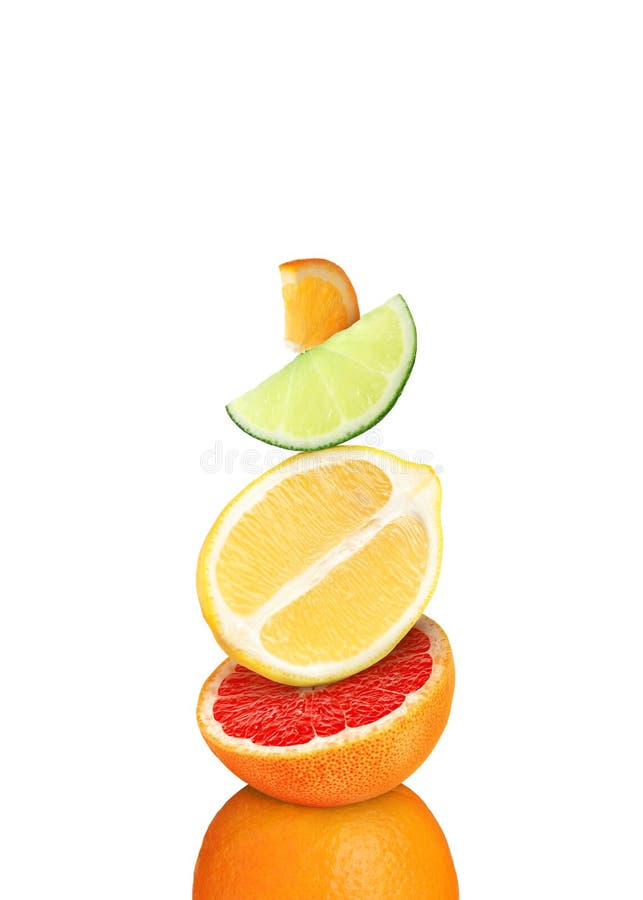 Stack of Citrus Fruit Slices. Stock Photo - Image of bright, freshness ...