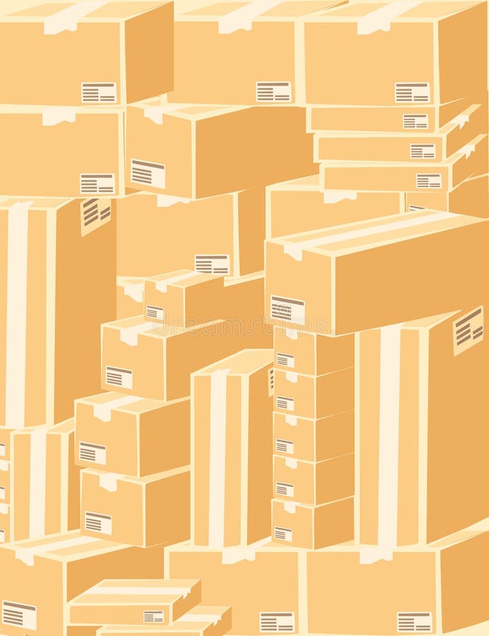 Stack of Different Parcel Packaging Box Set Cardboard Material Flat ...