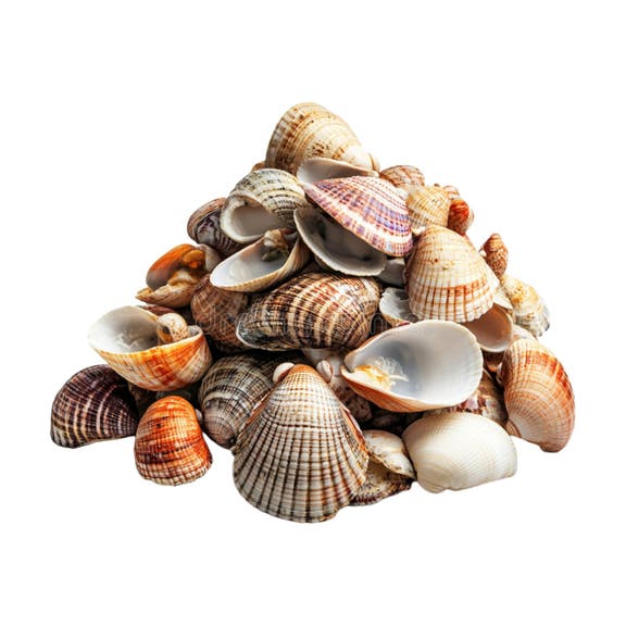Stack of Different Seashells on Transparent Background - Ai Generated ...