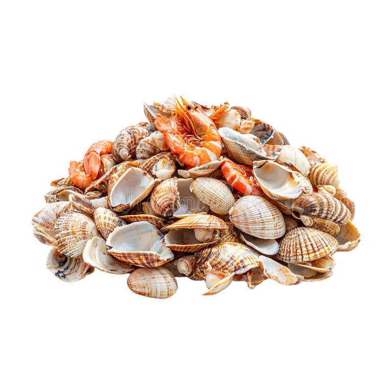 Stack of Different Seashells on Transparent Background - Ai Generated ...