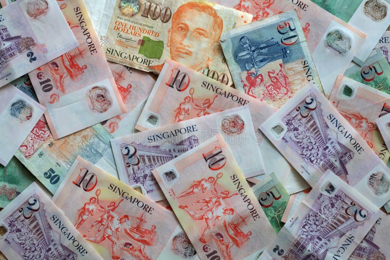 Stack of Different Singapore Dollar Banknotes Stock Photo - Image of ...