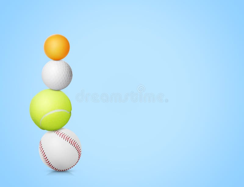 Stack of Tennis Balls on Light Blue Background. Space for Text Stock ...