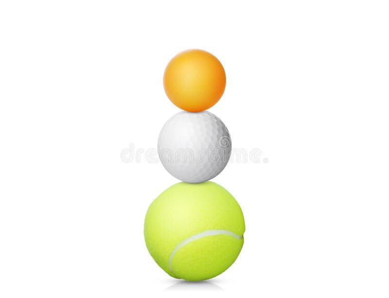 Stack of Different Sport Balls on White Background Stock Photo - Image ...
