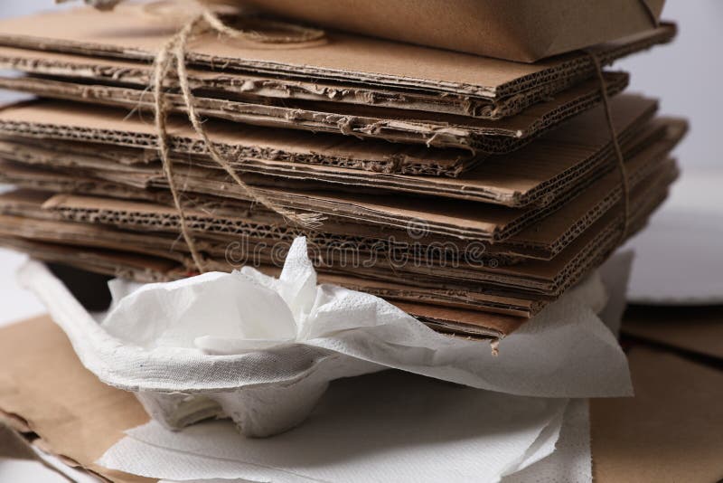 Stack of Different Waste Paper, Closeup View Stock Photo - Image of ...