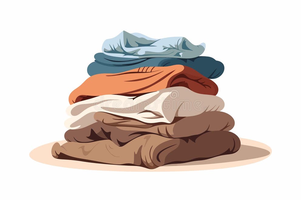 Stack of Dirty Clothes Vector Flat Minimalistic Isolated Vector Style ...