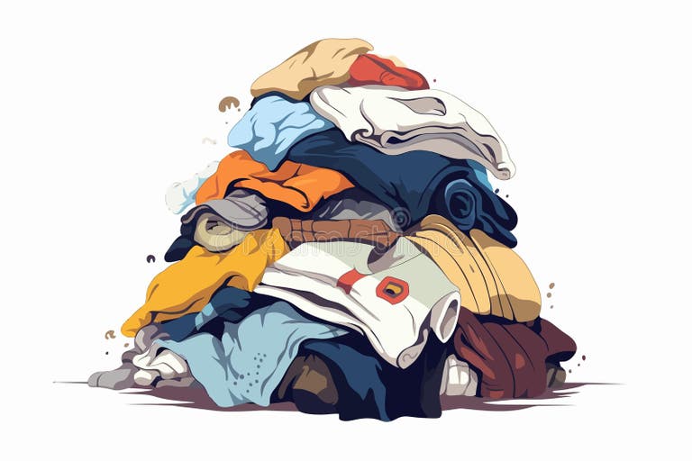 Stack of Dirty Clothes Vector Flat Minimalistic Isolated Vector Style ...