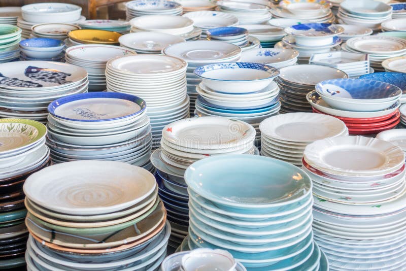 Stack of dishes stock photo. Image of restaurant, dish - 76312114