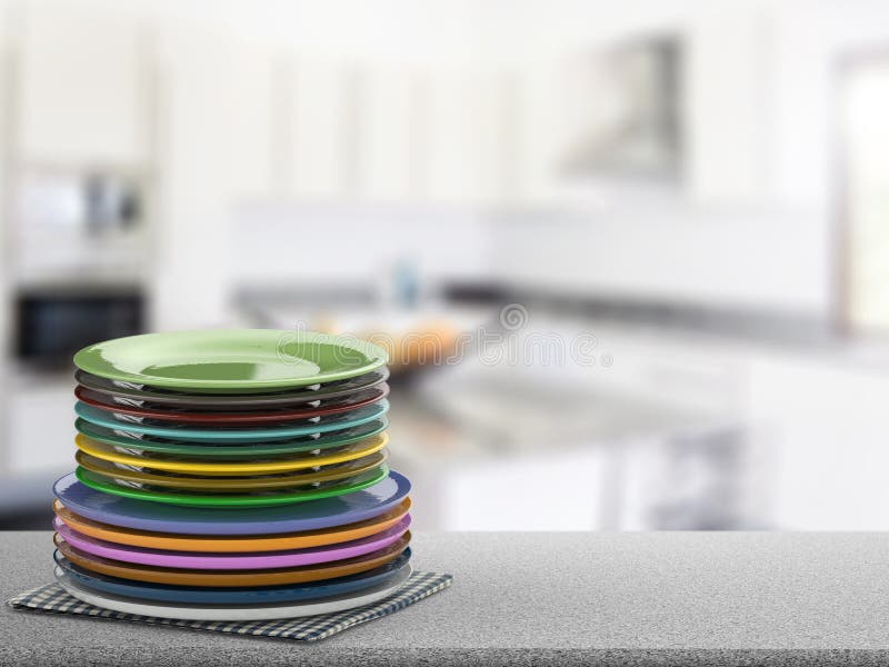 Stack of dishes stock photo. Image of kitchen, cupboard - 76312118