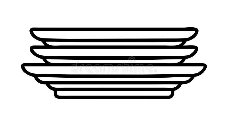 Stack of Dishes Icon Vector Illustration, Kitchen Utensils, Vector ...