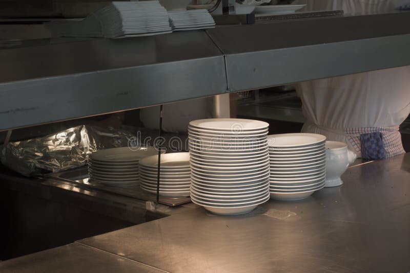 Stack of Dishes stock image. Image of gastronomy, work - 59772717