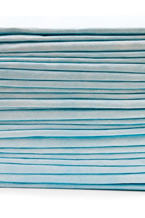 Stack of Disposable Bed Pads Isolated on White Stock Photo - Image of ...