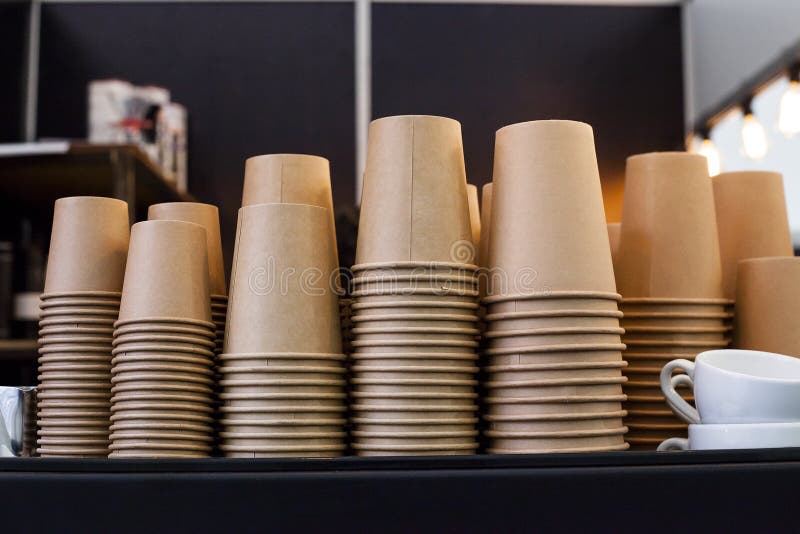 Stack of Disposable Coffee Cup Stock Photo - Image of espresso, cups ...