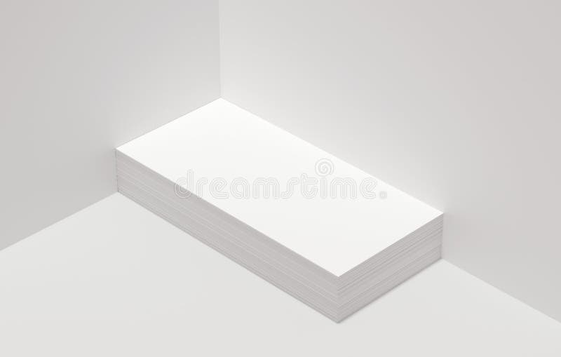 Stack of DL Flyers Mockup Blank Paper for Design Presentation. White ...