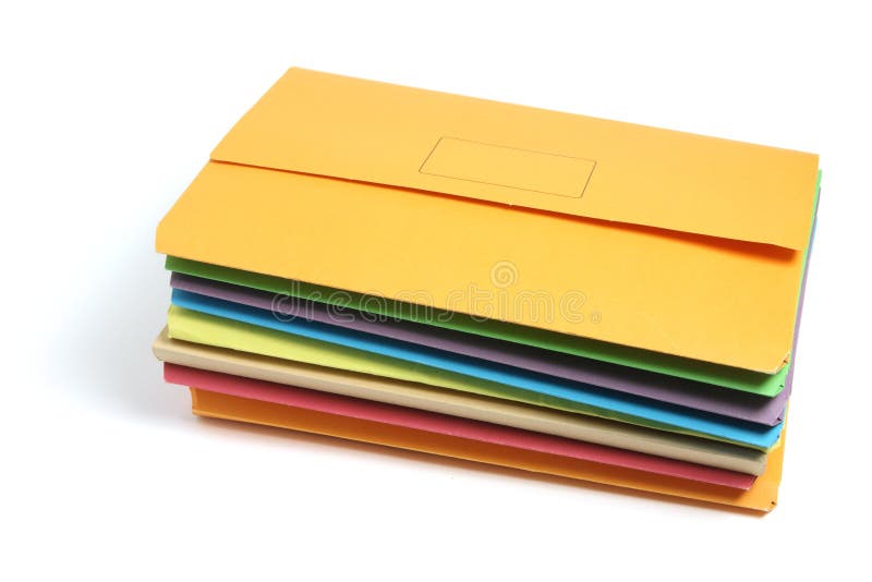 School & Office: Stack of Multi Colored Folders Stock Image - Image of ...