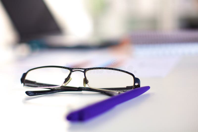 A Stack of Documentation is on the Desktop in the Office Stock Photo ...