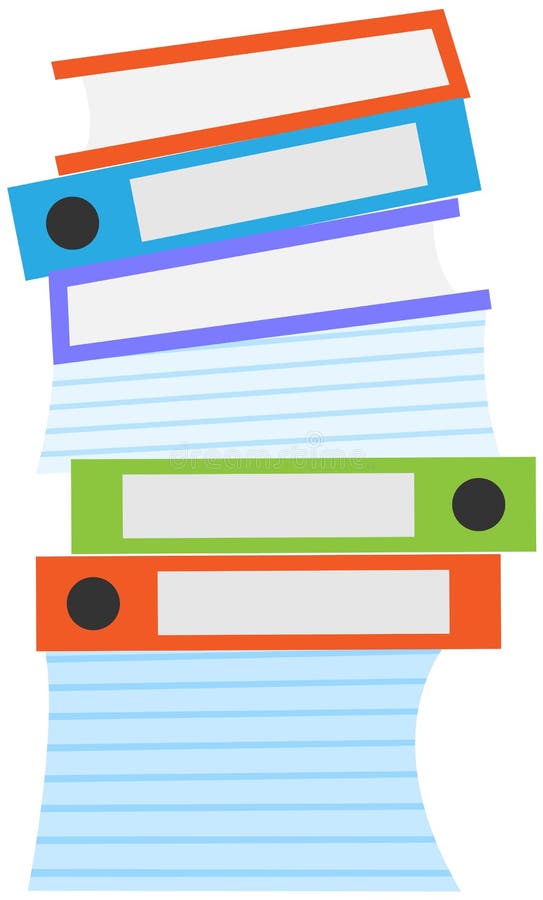 Stack of Documents and Assignments on Folder. Paper Sheets with Tasks ...