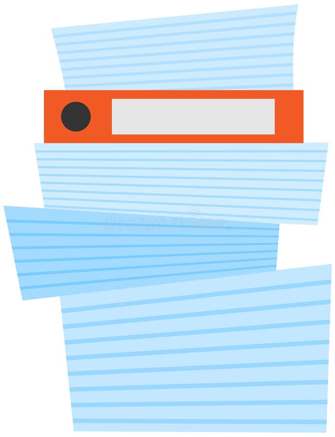 Stack of Documents and Assignments on Folder. Paper Sheets with Tasks ...