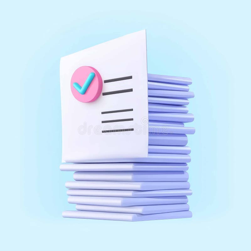 A Stack of Documents with a Checkmark Symbolizing Approval and ...