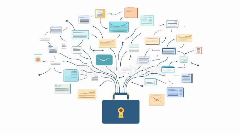 Organized Stack of Interconnected Documents for Professional Use Stock ...