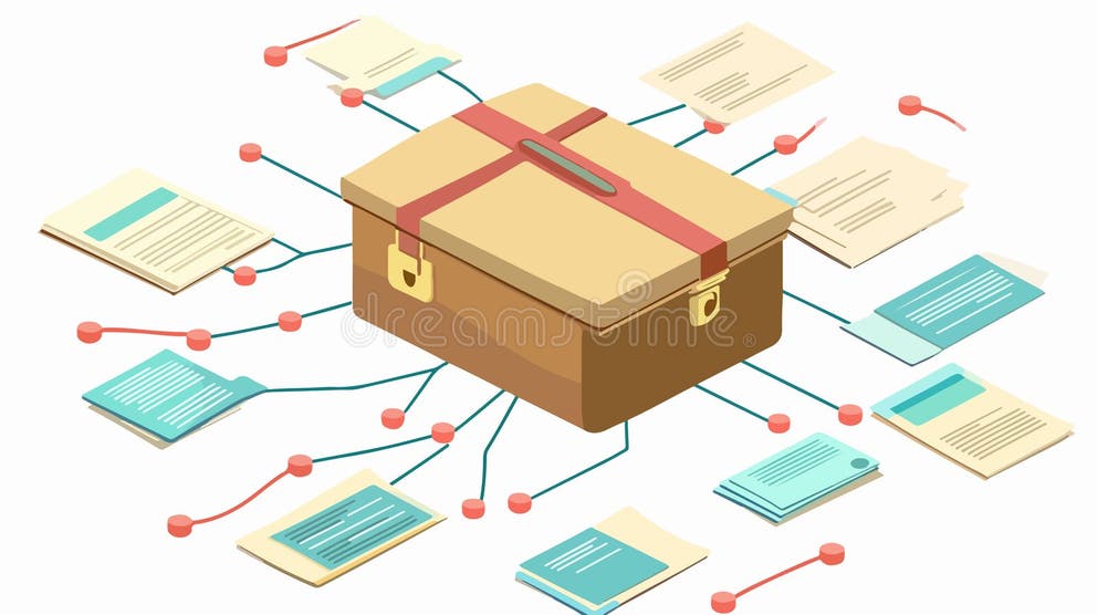 Organized Stack of Interconnected Documents for Professional Use Stock ...