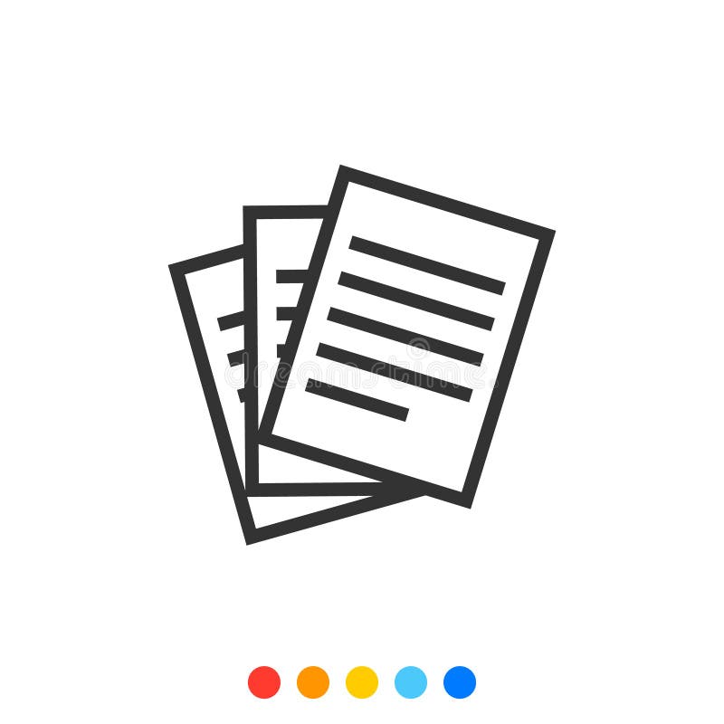 Stack of Documents or File Outline Icon, Vector and Illustration Stock ...