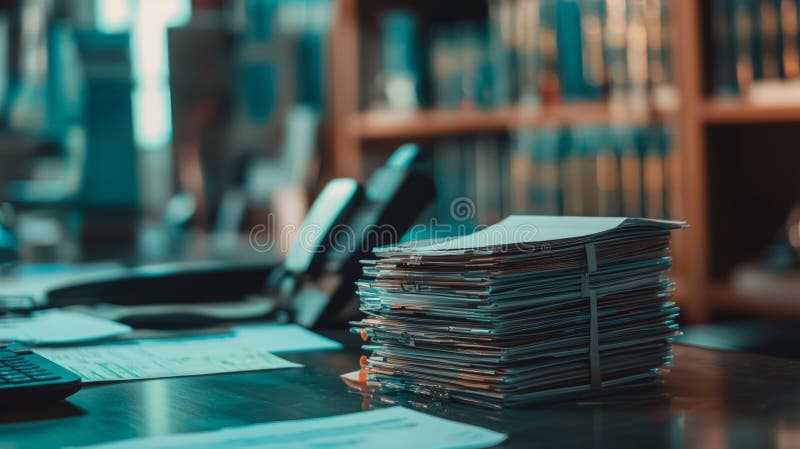 Stack of Documents and Files on a Busy Office Desk Stock Photo - Image ...