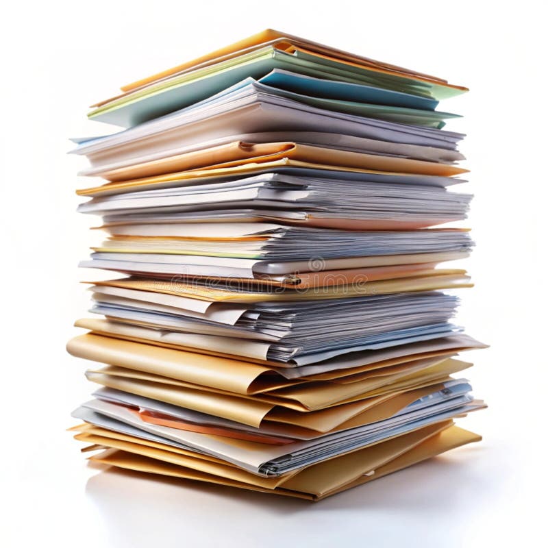 Stack of Documents and Files Stock Illustration - Illustration of ...