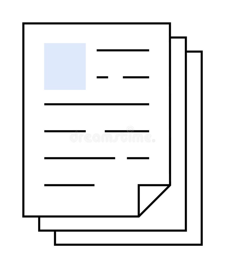 Stack of Documents with Highlighted Section Representing Organized ...