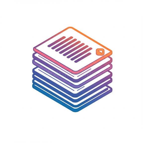 Stack of Documents Icon in a Gradient Design, Transitioning from Orange ...