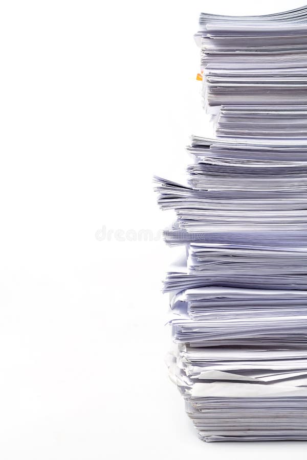 Stack of Documents Isolated on White Stock Photo - Image of group ...
