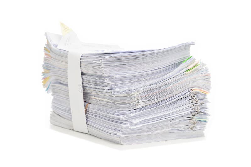 Stack of Documents Isolated on White Background Stock Photo - Image of ...