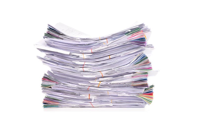 Stack of Documents Isolated on White Background Stock Photo - Image of ...