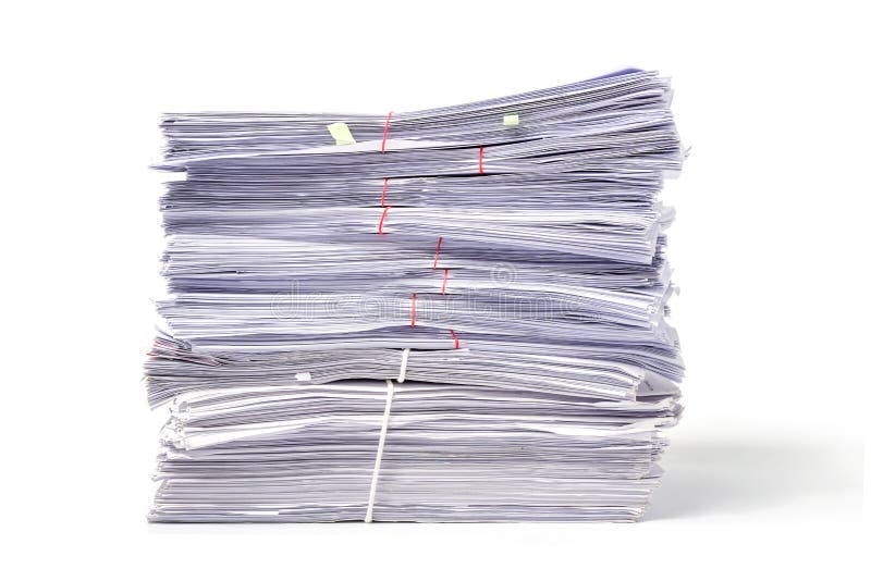 Stack of Documents Isolated on White Stock Photo - Image of white ...