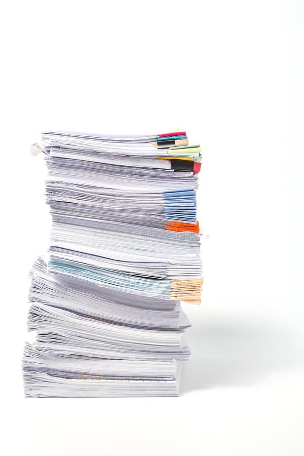 Stack of Documents Isolated on White Stock Photo - Image of documents ...