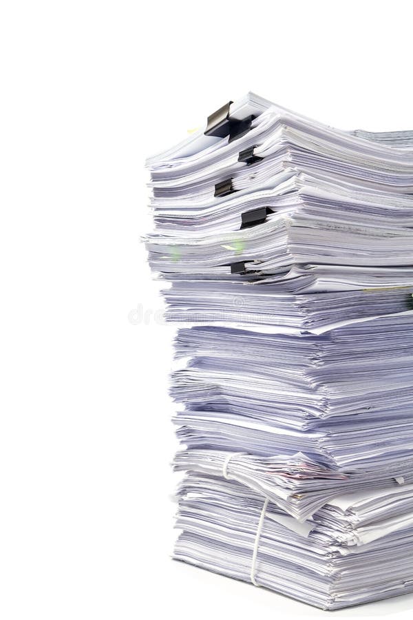 Stack of Documents Isolated on White Stock Image - Image of collection ...