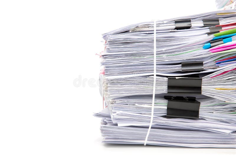 Stack of Documents Isolated on White Background. Documents Pile Stock ...