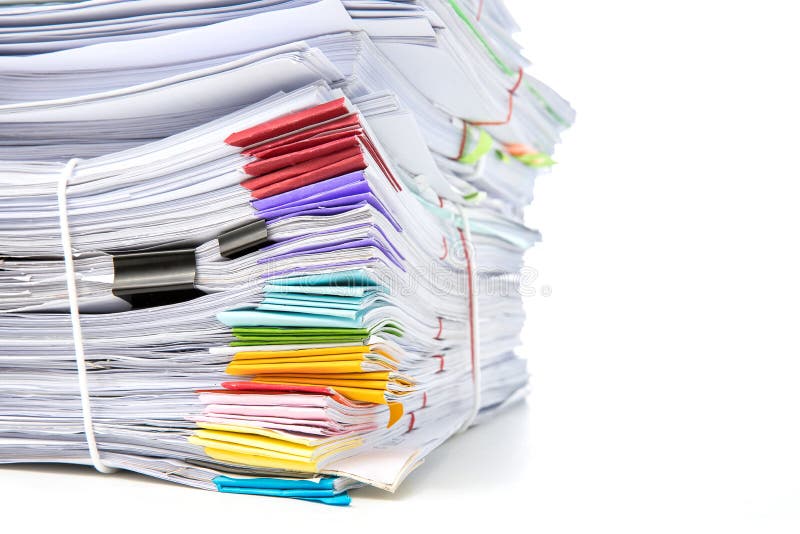 Stack of Documents Isolated on White Background. Documents Pile Stock ...