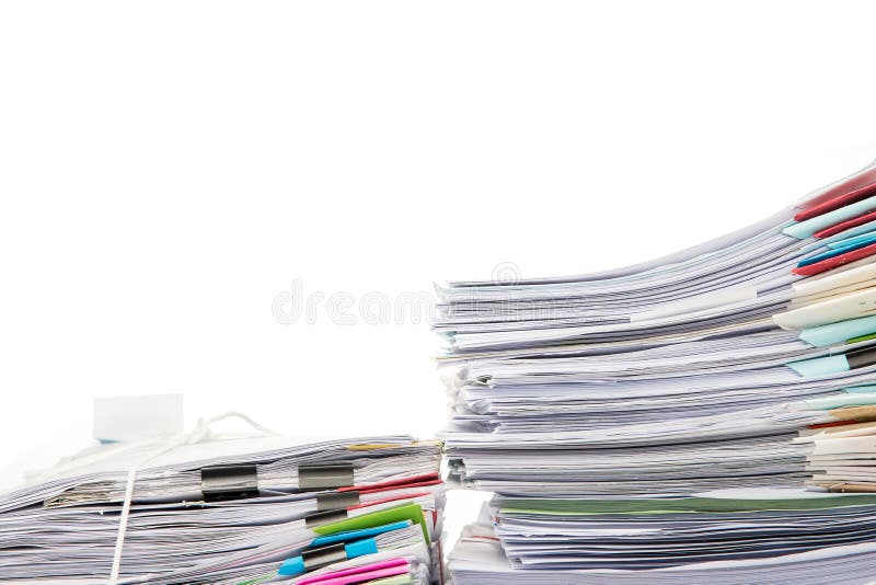 Stack Of Documents Isolated On White Stock Photo - Image of material ...