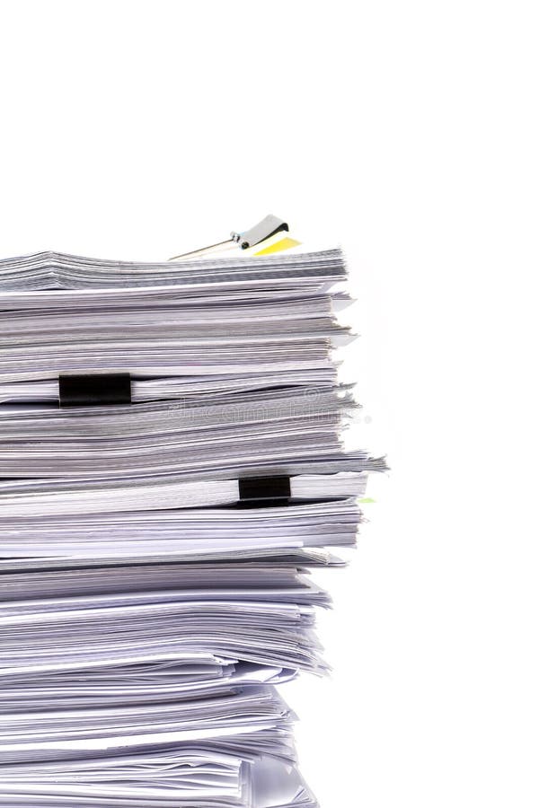 Stack of Documents Isolated on White Stock Photo - Image of isolated ...