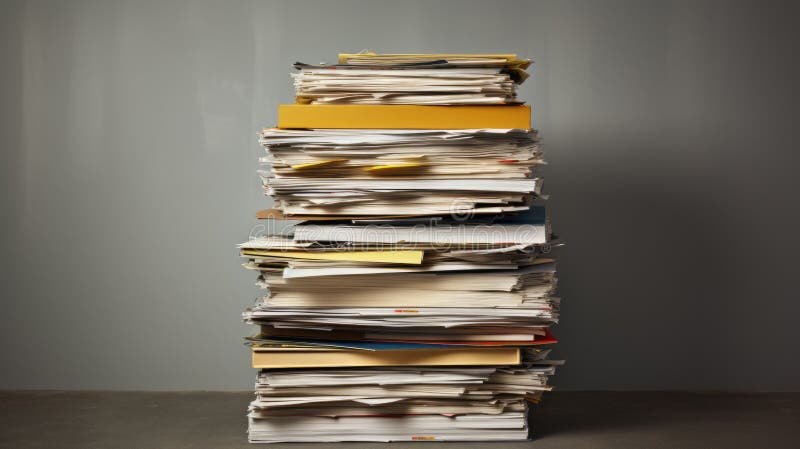 Stack of Documents on the Office Desk. AI Generated Stock Photo - Image ...