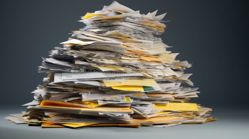 Stack of Documents on the Office Desk. AI Generated Stock Photo - Image ...