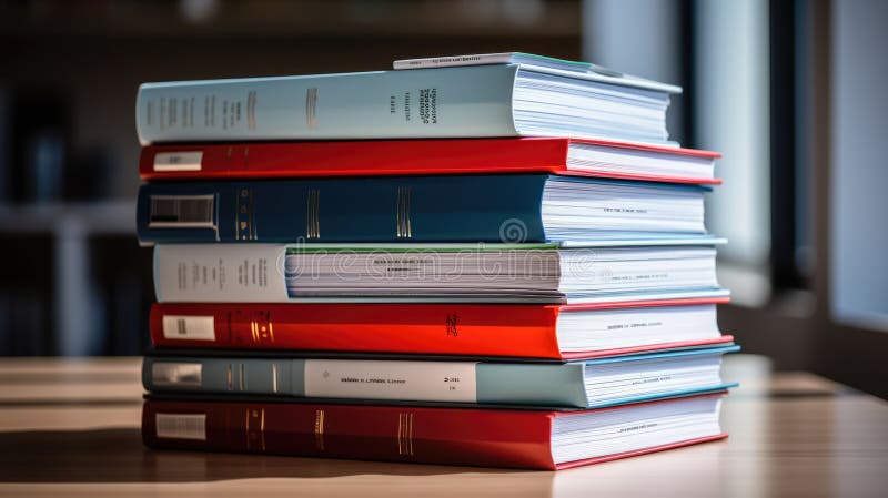 Stack of Documents on the Office Desk.. AI Generated Stock Image ...